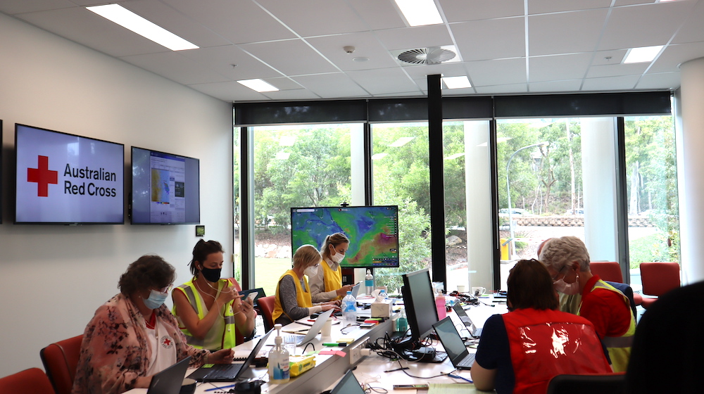 Red Cross sets up base at Griffith University following floods ...
